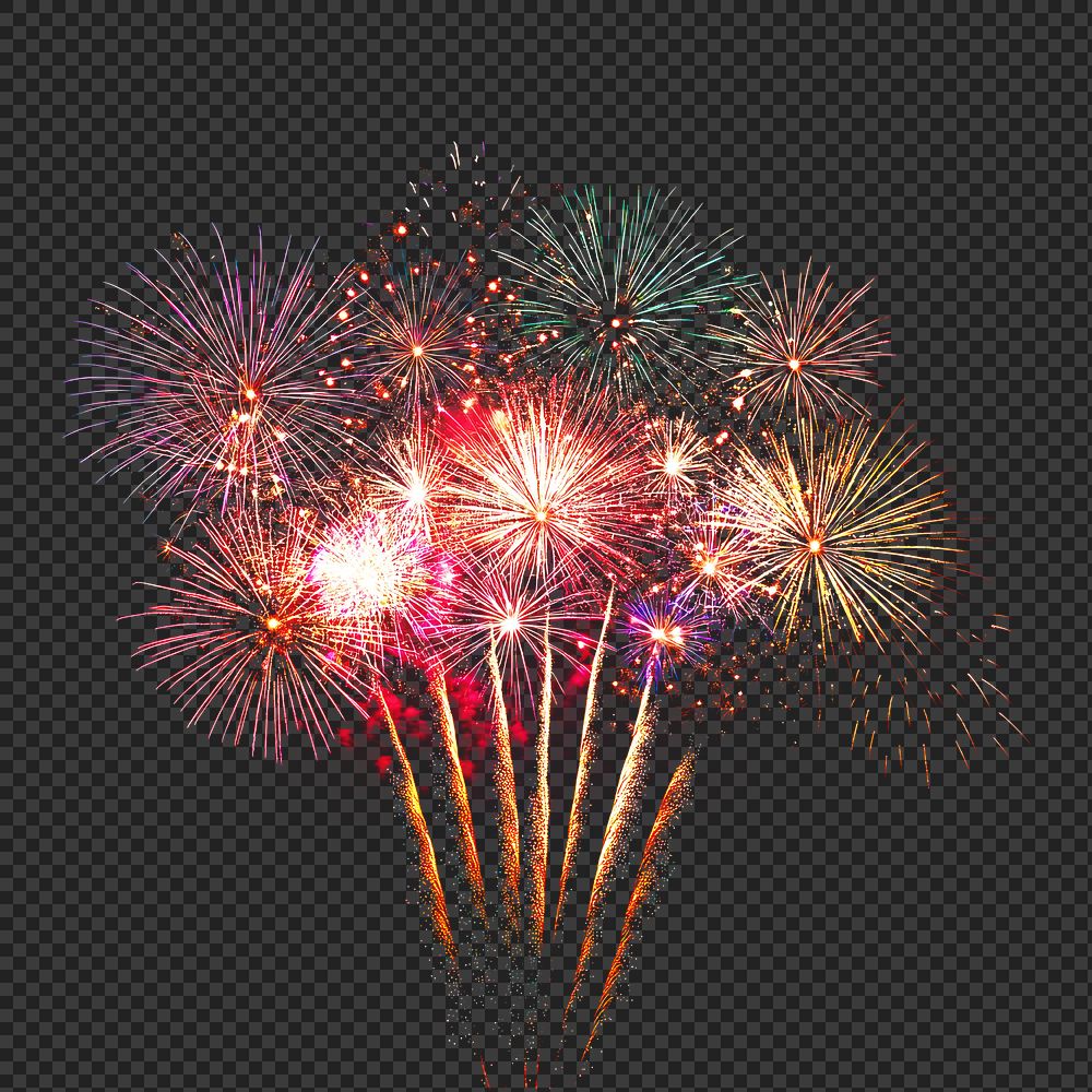 PNG Vibrant fireworks display night | Free PNG - rawpixel