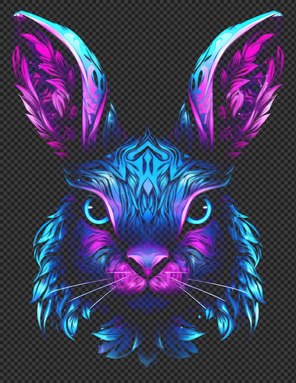 PNG Neon Cute rabbit purple | Free PNG - rawpixel
