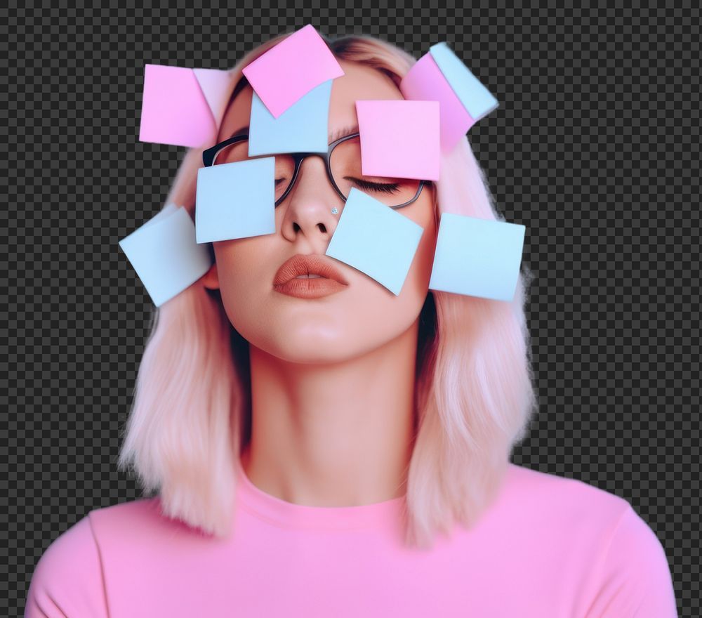 PNG Adhesive notes covering face | Free PNG - rawpixel