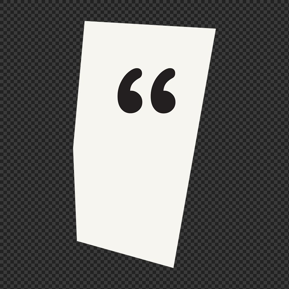 Quotation mark sign png black&white | Free PNG - rawpixel