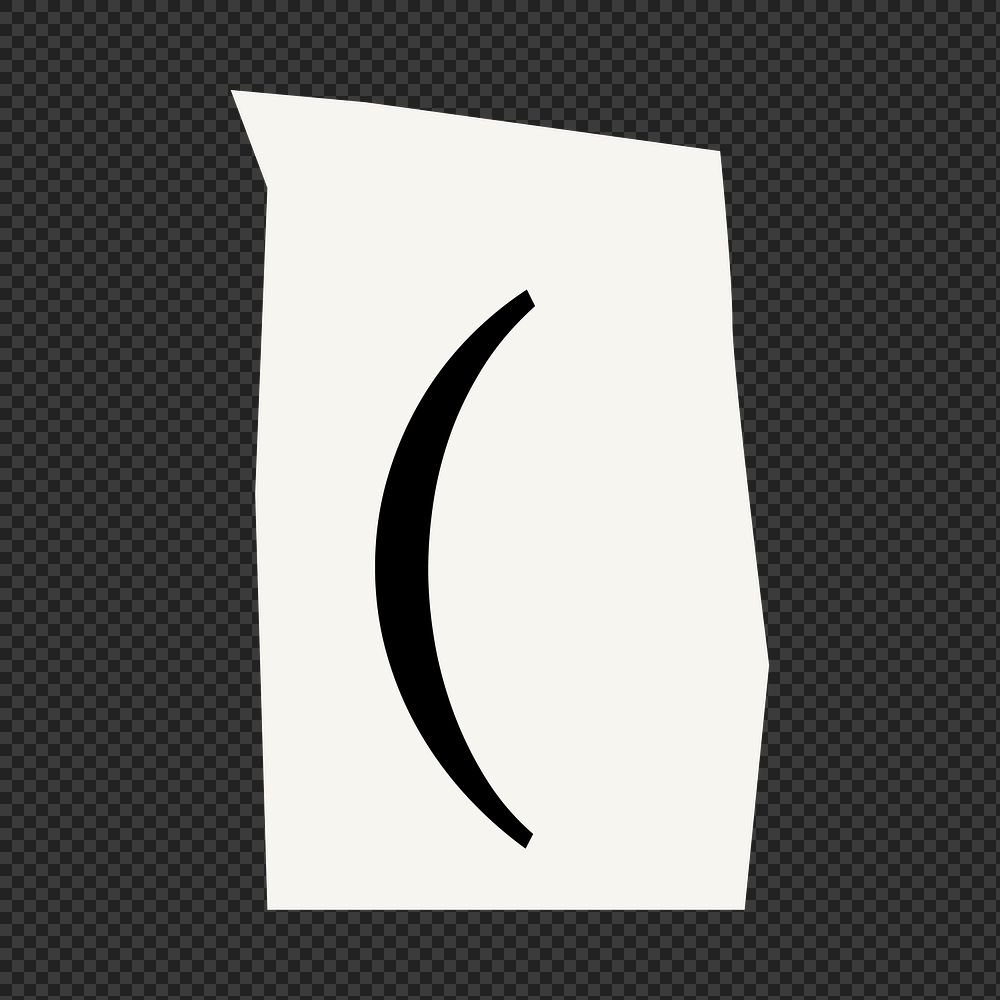 Parentheses sign png black&white papercut, | Free PNG - rawpixel