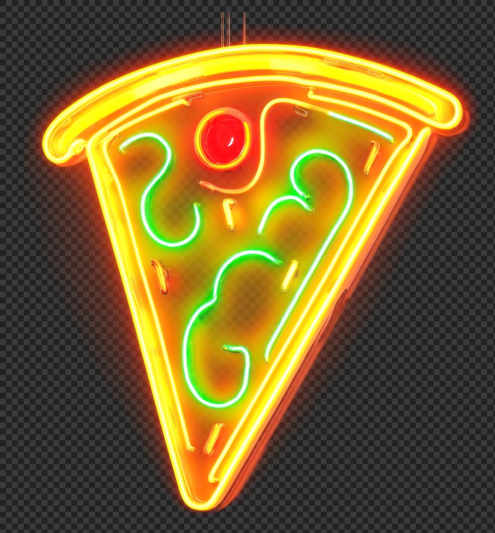 PNG Neon sign depicting pizza | Free PNG - rawpixel