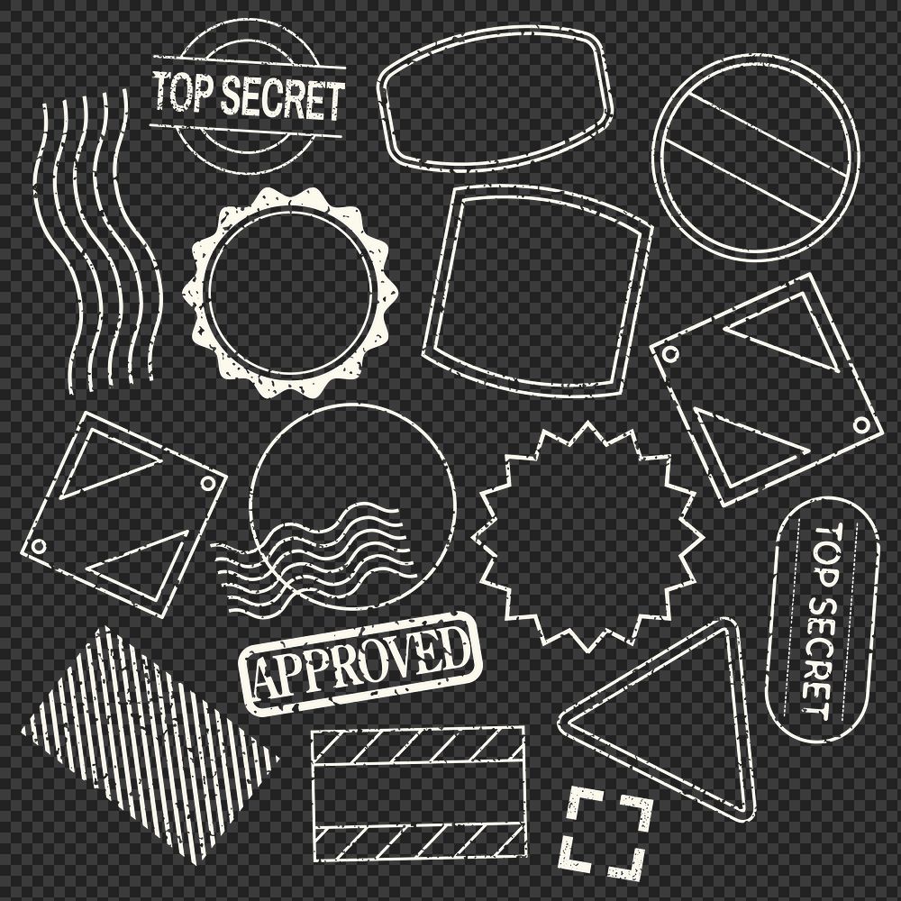 Collection stamp templates featuring 'Top | Free PNG - rawpixel