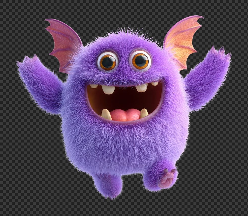 PNG Chubby purple monster bat | Free PNG - rawpixel