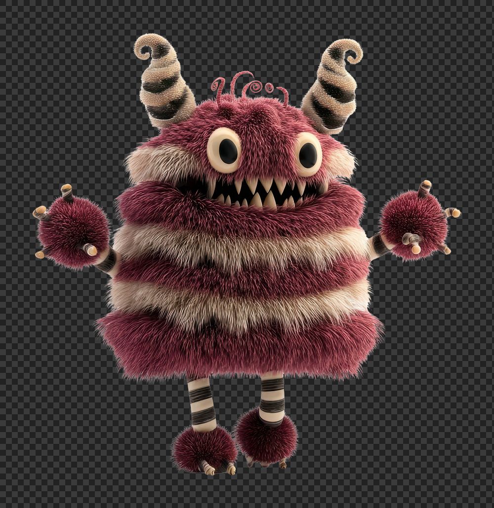 PNG Illustration creature striped monster. | Free PNG - rawpixel