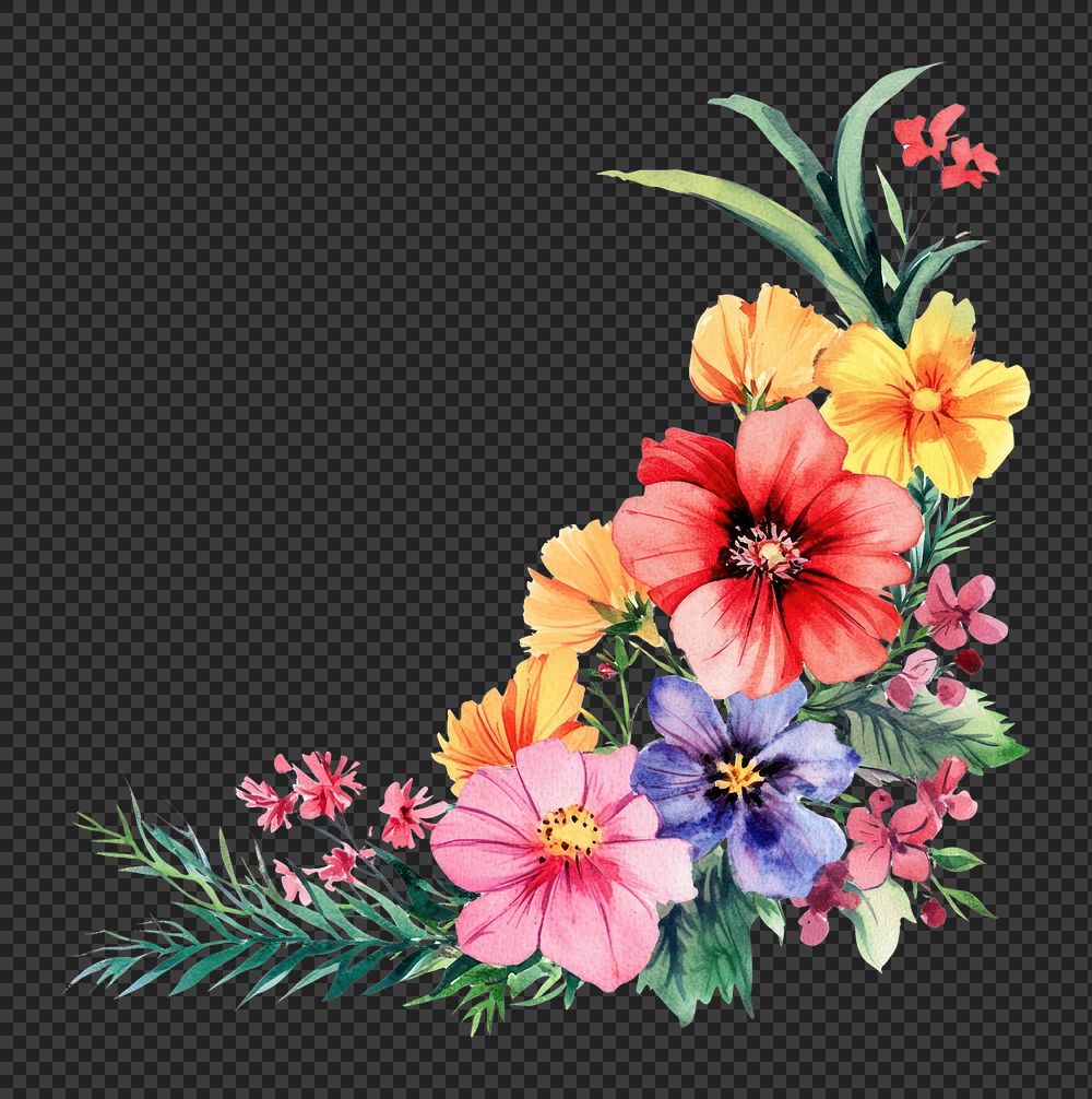 PNG Flower bouquet top border | Free PNG - rawpixel