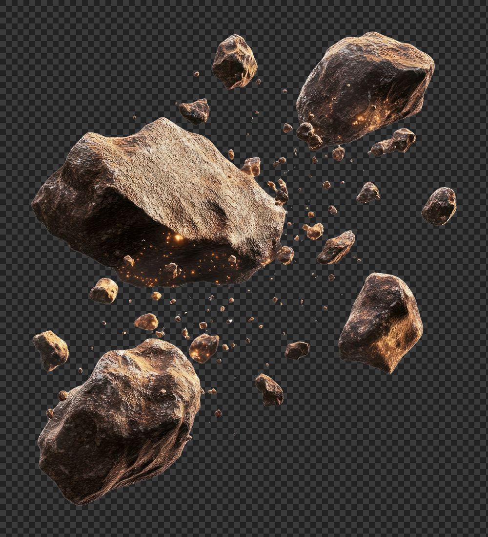 PNG Flying asteroids rocks interstellar | Free PNG - rawpixel
