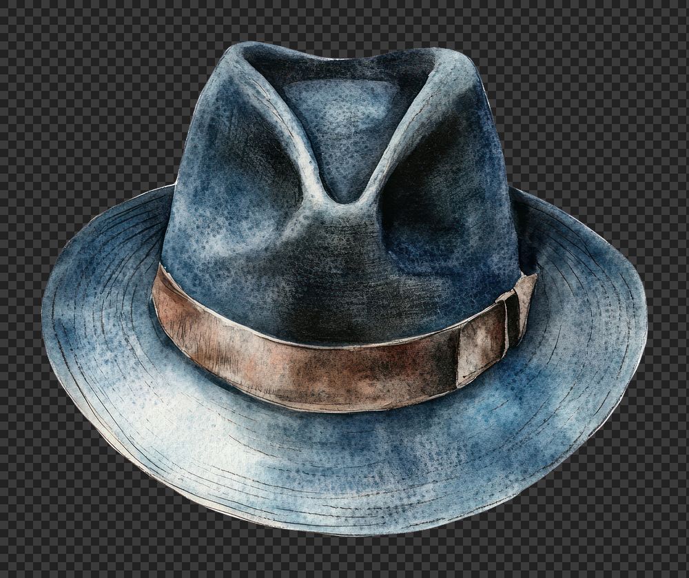 PNG Fedora illustration watercolor vintage | Free PNG - rawpixel