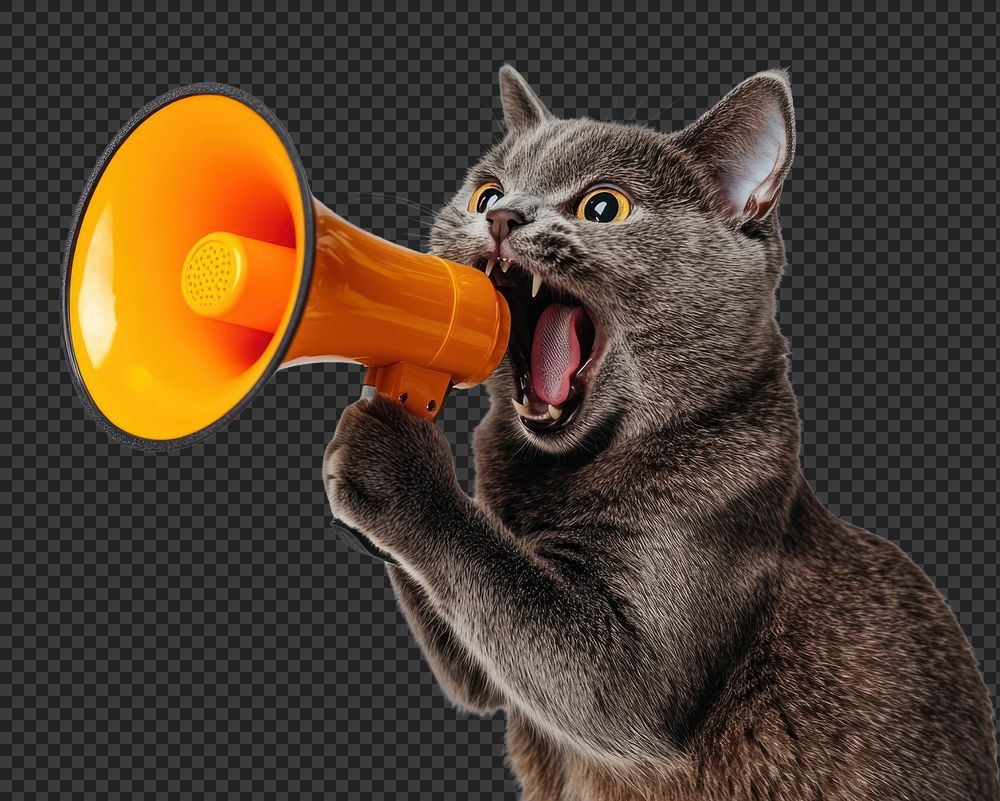 PNG Cat holding megaphone animal | Free PNG - rawpixel