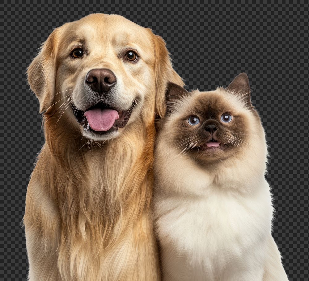 PNG Golden Retriever and Ragdoll | Free PNG - rawpixel