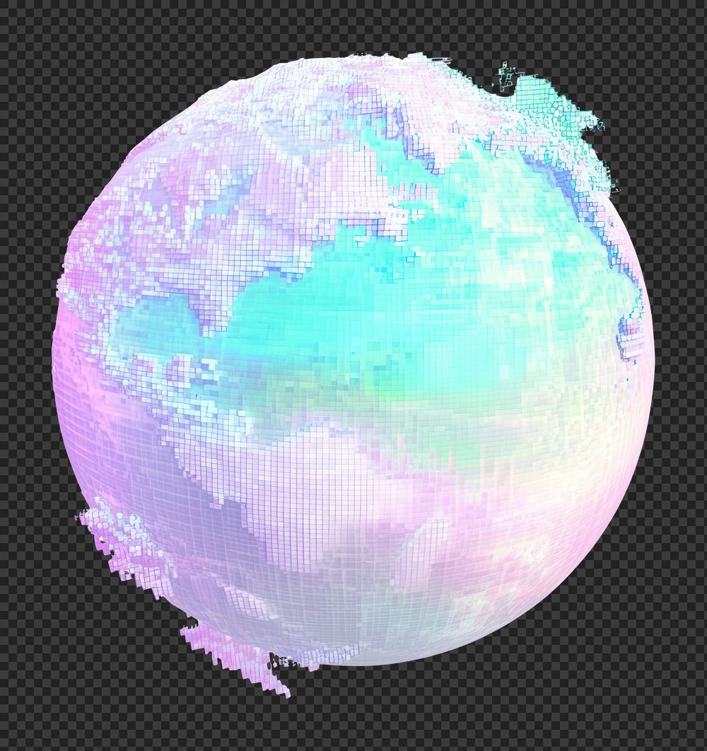 PNG earth pixelated digital pastel. | Free PNG - rawpixel