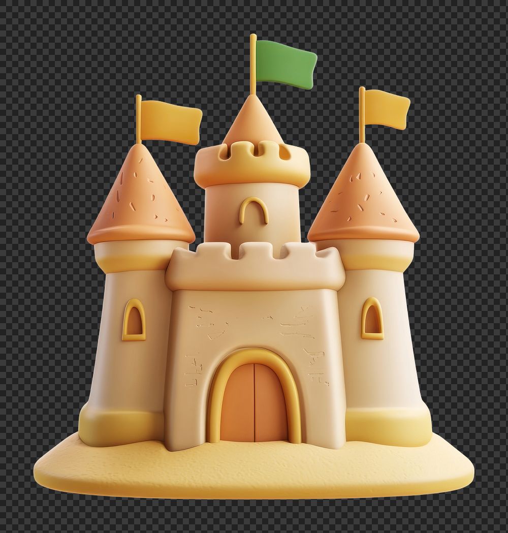 PNG Cute sandcastle flags illustration | Free PNG - rawpixel
