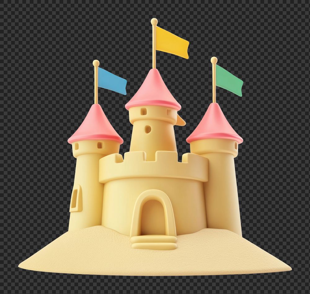PNG Cute sandcastle flags illustration | Free PNG - rawpixel