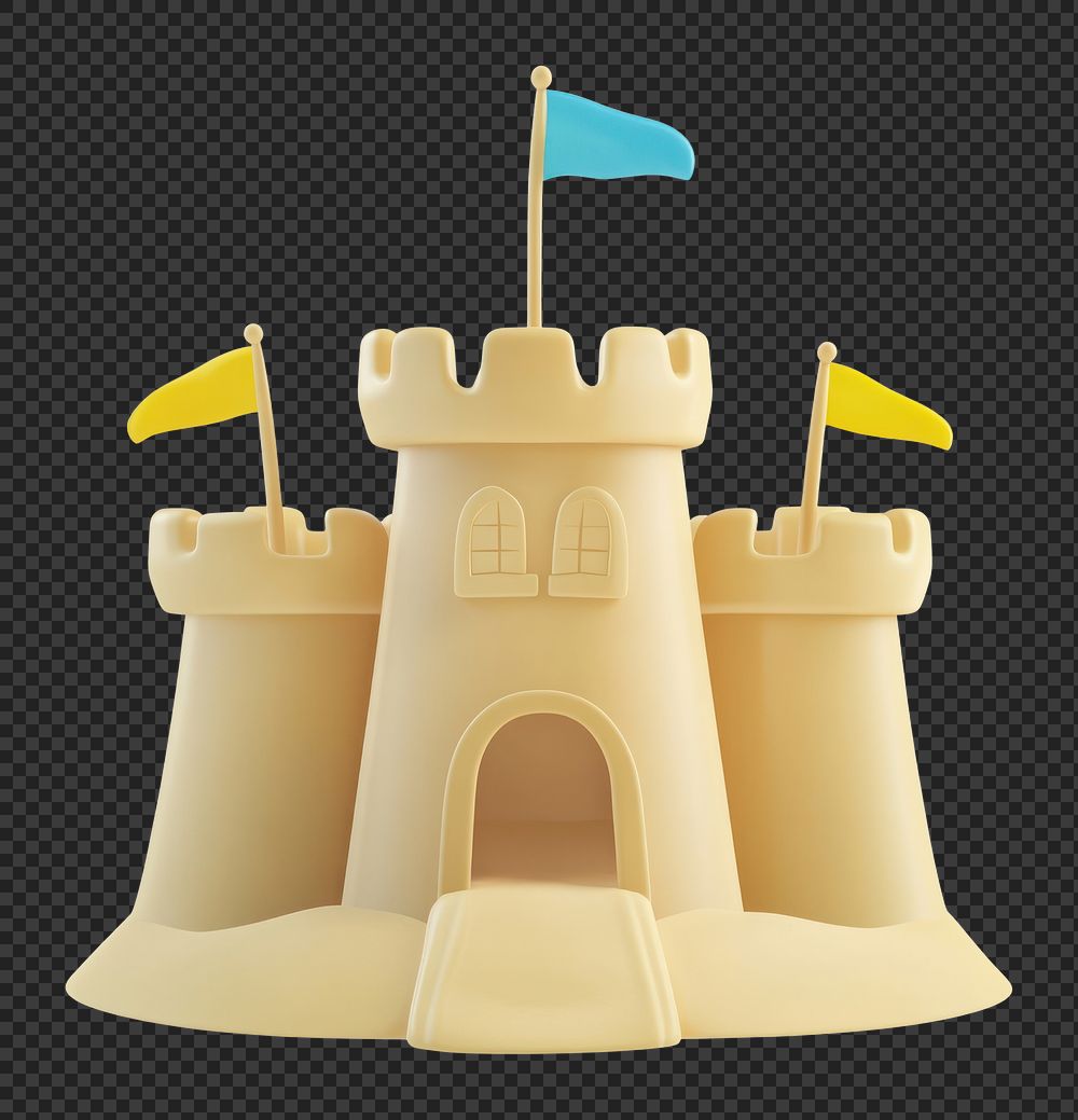 PNG Cute sandcastle flags illustration | Free PNG - rawpixel