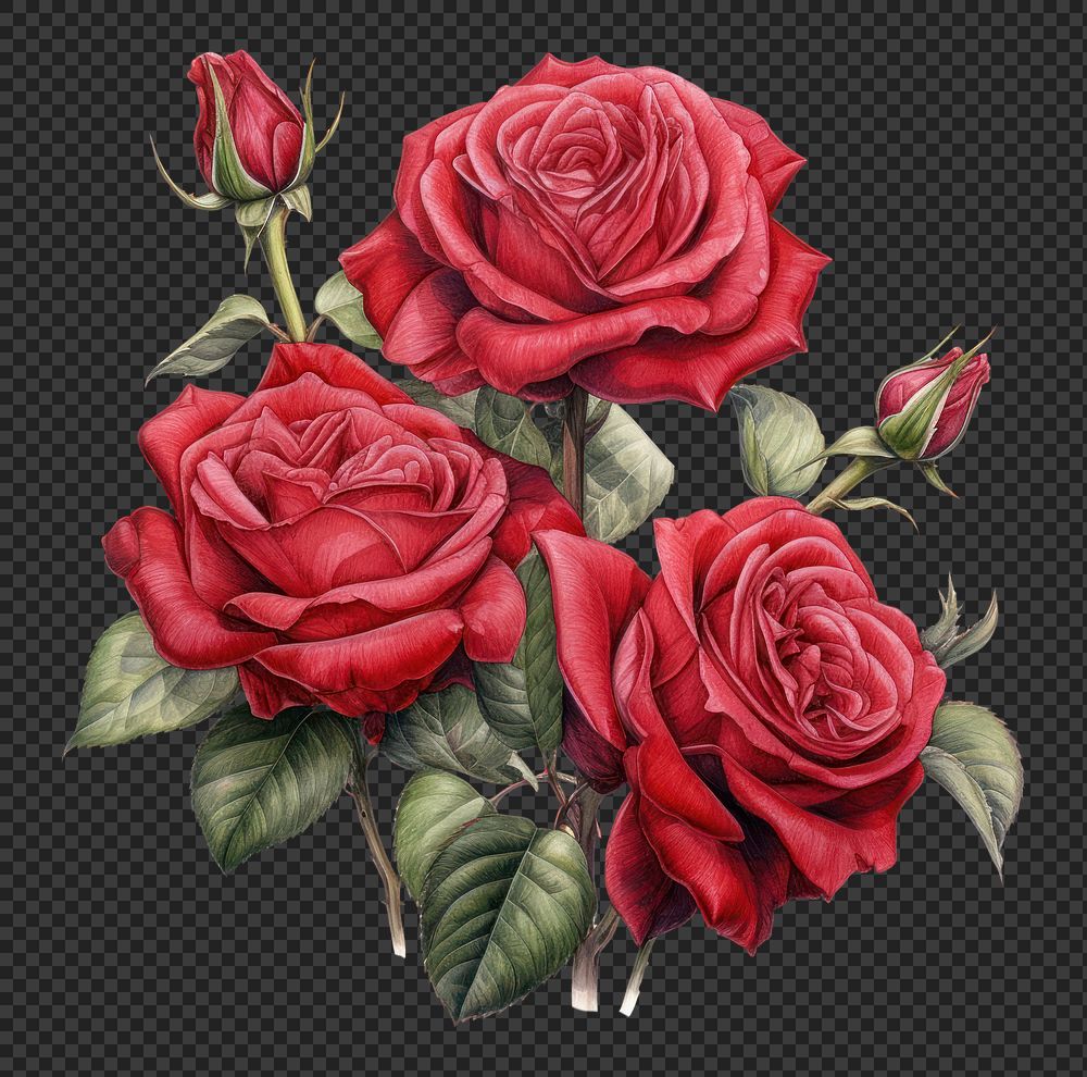 PNG Three red roses bouquet | Free PNG - rawpixel