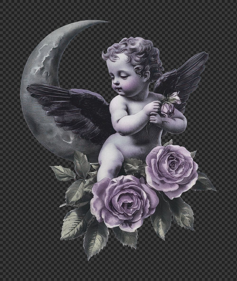 PNG Vintage cupid roses background | Free PNG - rawpixel