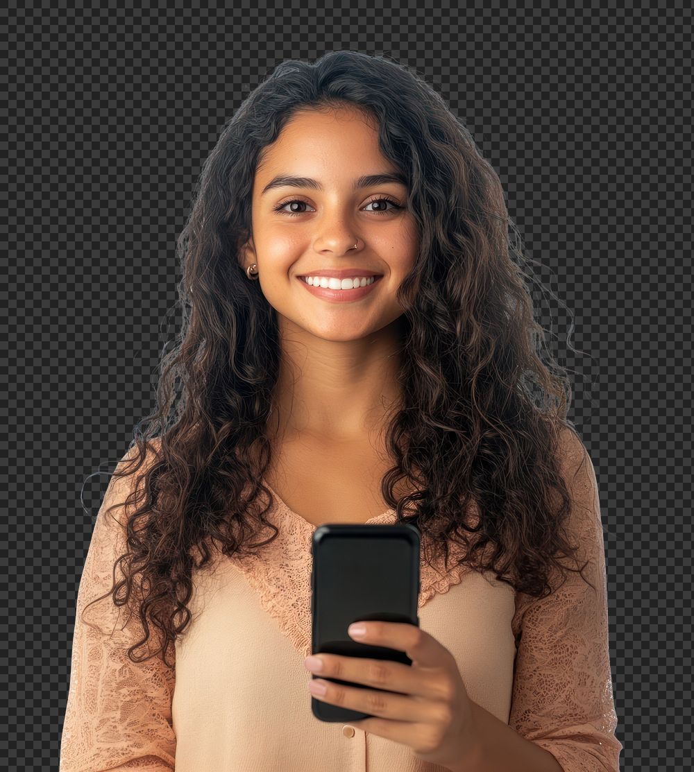 PNG Woman using smart phone | Free PNG - rawpixel