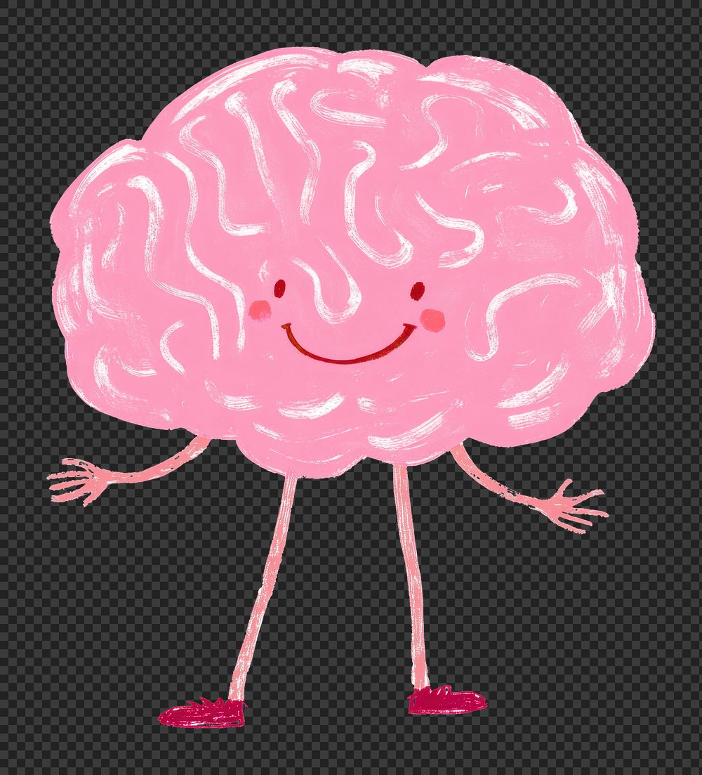 PNG Pink brain illustration cartoon | Free PNG - rawpixel
