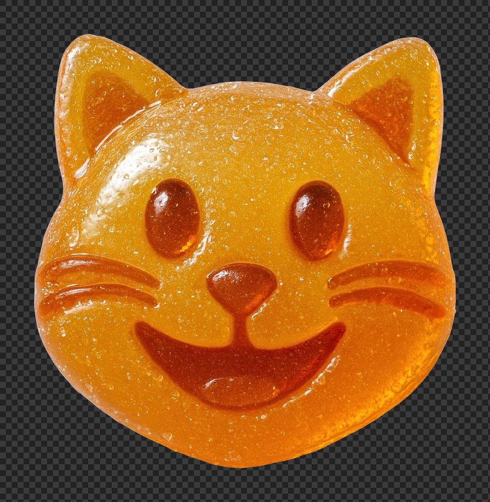 PNG Cute cat-shaped candy illustration. | Free PNG - rawpixel