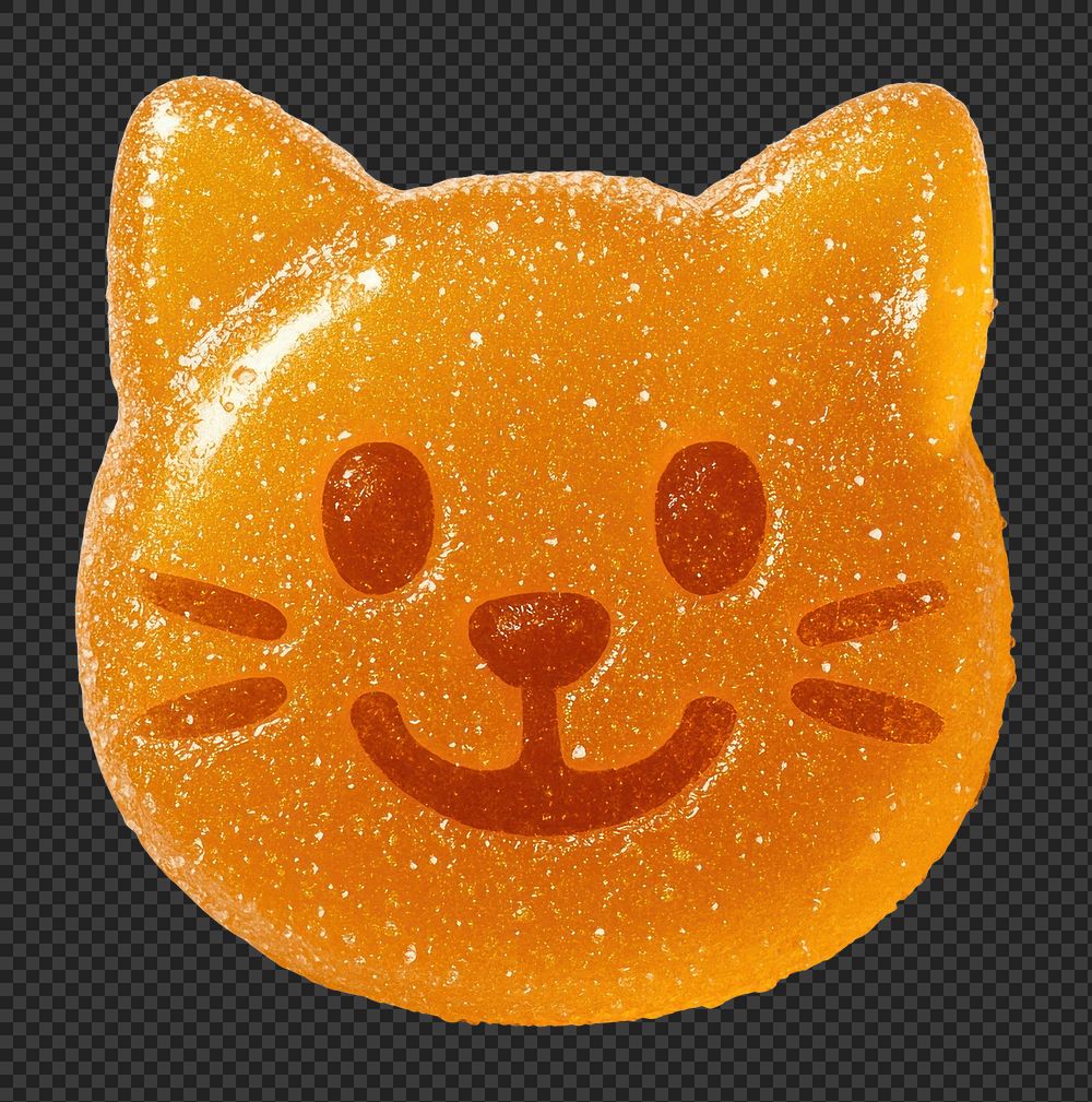 PNG Cute orange gummy cat | Free PNG - rawpixel