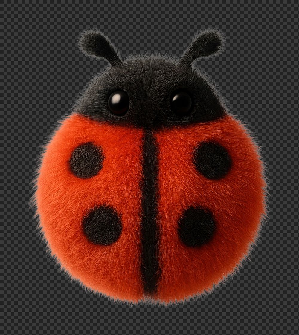 PNG Fuzzy ladybug big eyes | Free PNG - rawpixel
