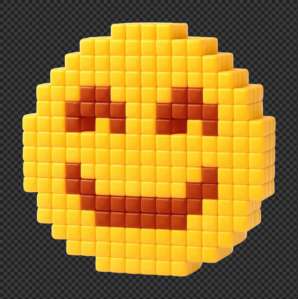 PNG Pixelated smiley face cube | Free PNG - rawpixel