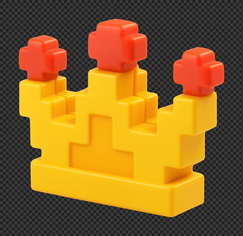 PNG Colorful pixelated crown illustration. | Free PNG - rawpixel