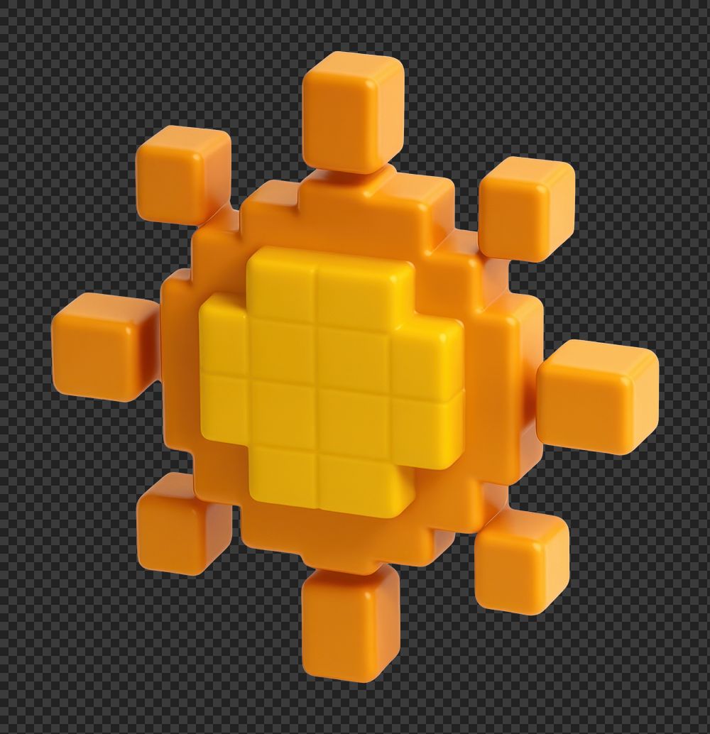 PNG Pixelated sun toy design | Free PNG - rawpixel