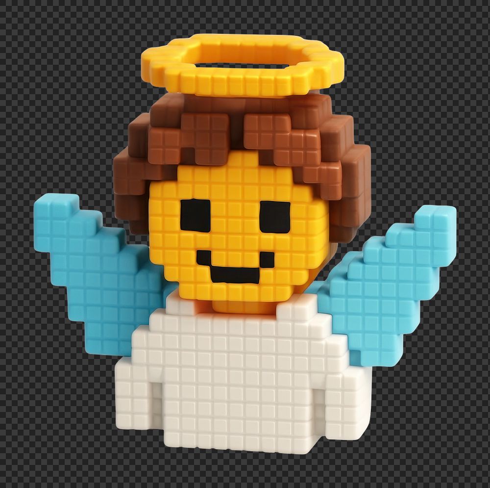 PNG Pixelated angel emoji art. | Free PNG - rawpixel