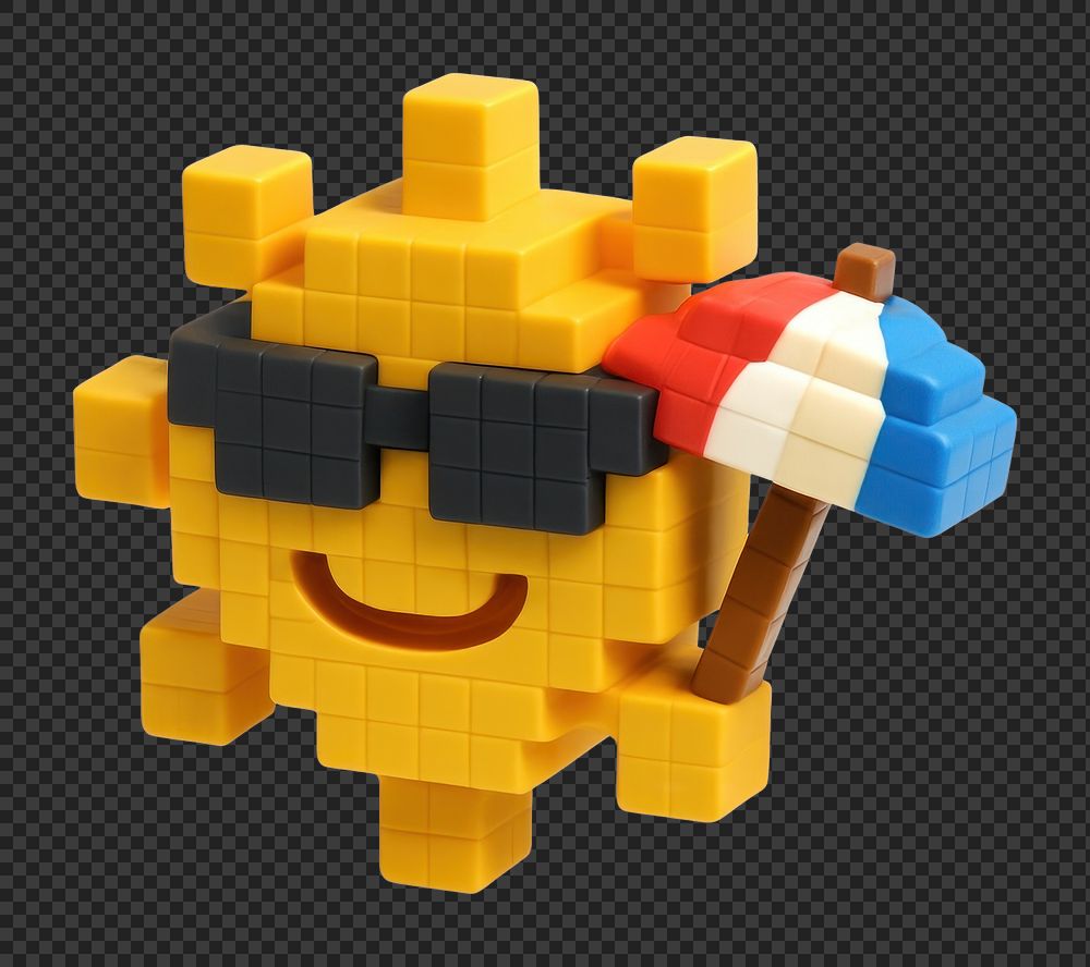 PNG Pixelated sun with sunglasses | Free PNG - rawpixel