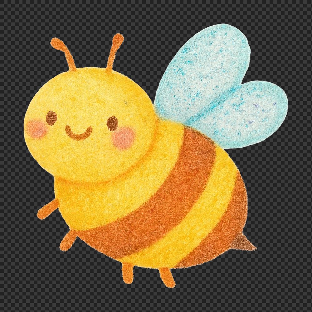 PNG Cute smiling bee illustration. | Free PNG - rawpixel