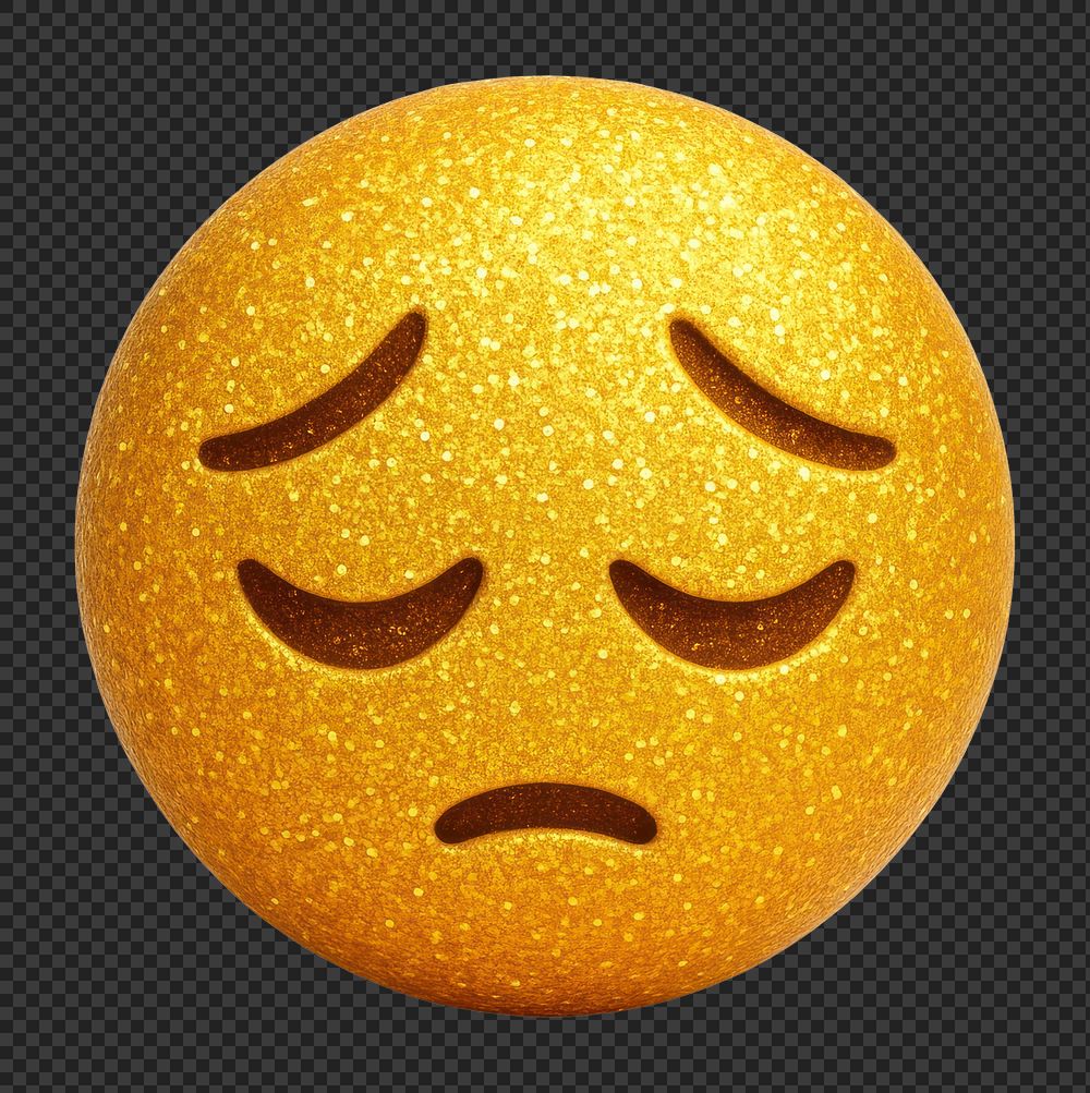 PNG Glittery sad emoji sphere | Free PNG - rawpixel