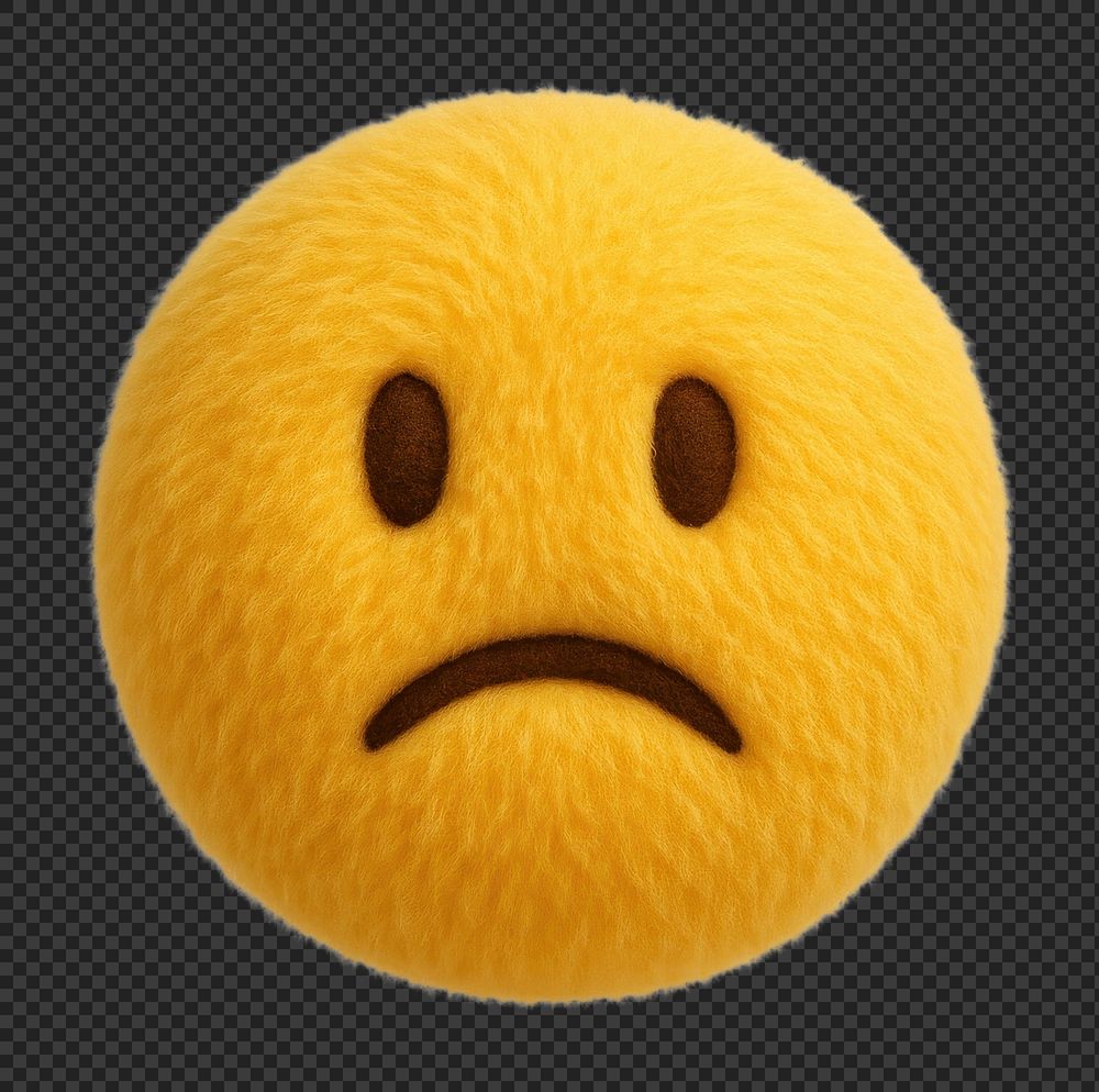 PNG Fuzzy sad yellow emoji | Free PNG - rawpixel