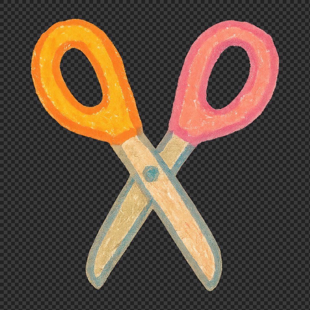PNG Colorful scissors hand-drawn illustration | Free PNG - rawpixel