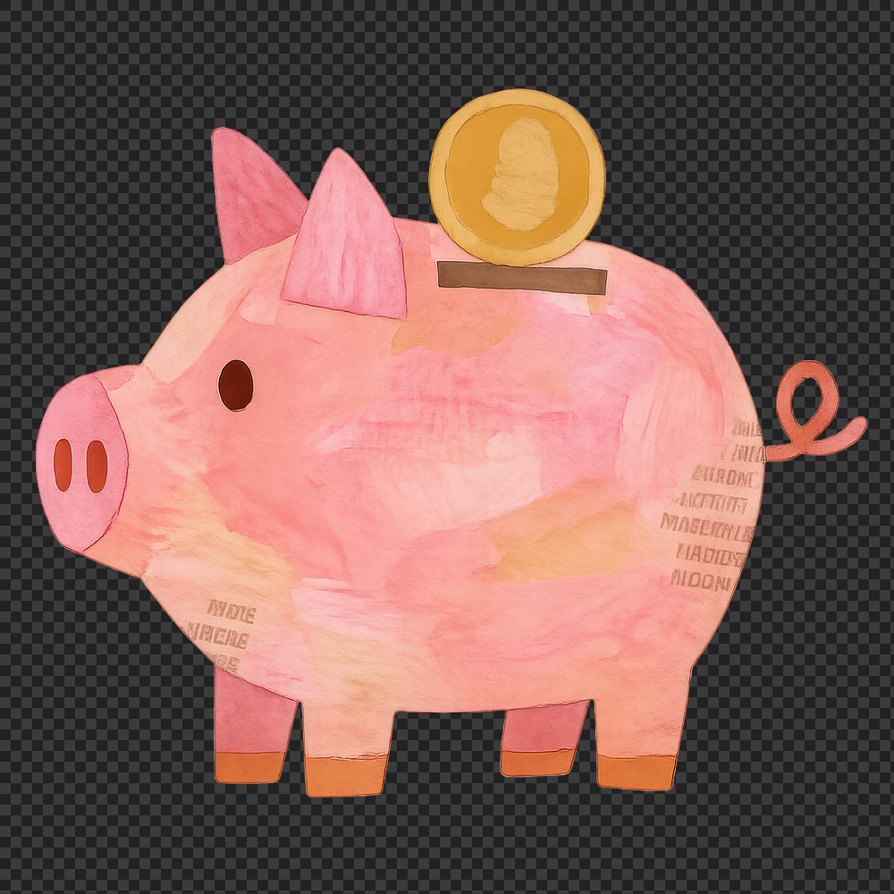 PNG Whimsical piggy bank illustration | Free PNG - rawpixel
