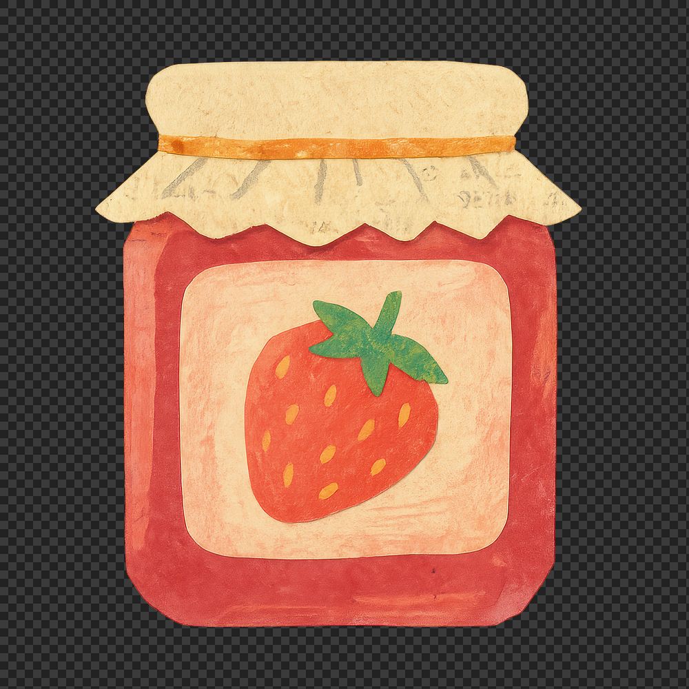 PNG Whimsical strawberry jam illustration | Free PNG - rawpixel