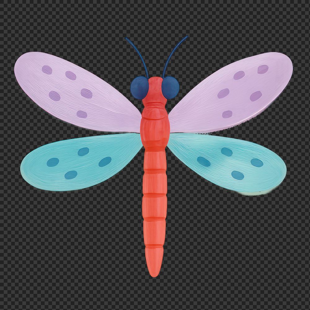 PNG Colorful whimsical dragonfly illustration | Free PNG - rawpixel