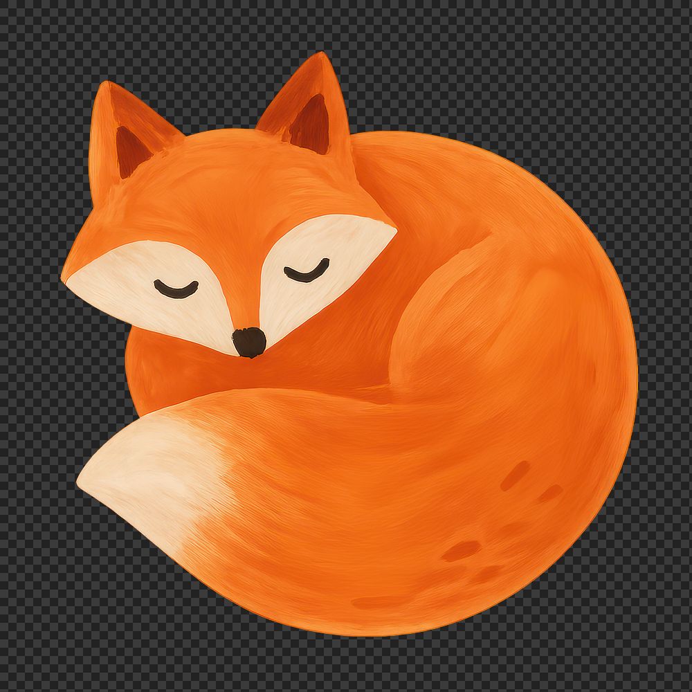 PNG Charming curled fox illustration | Free PNG - rawpixel