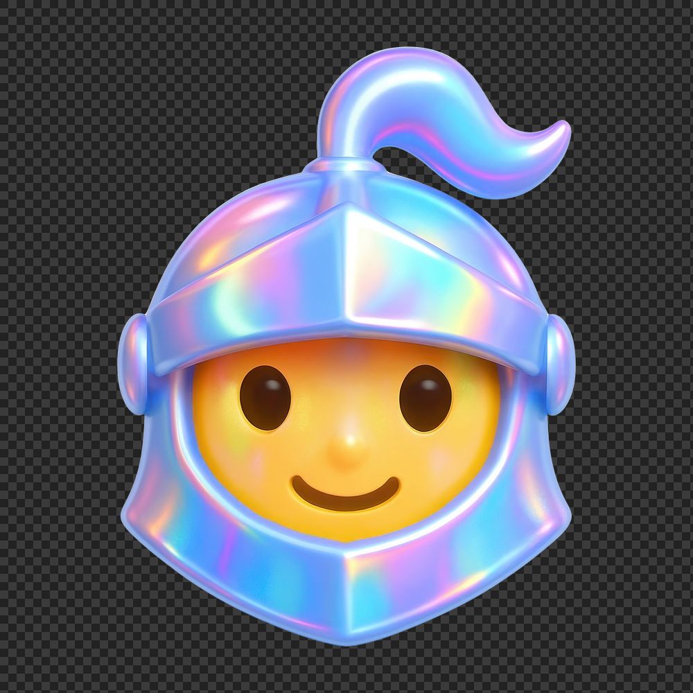 PNG Colorful holographic knight emoji | Free PNG - rawpixel