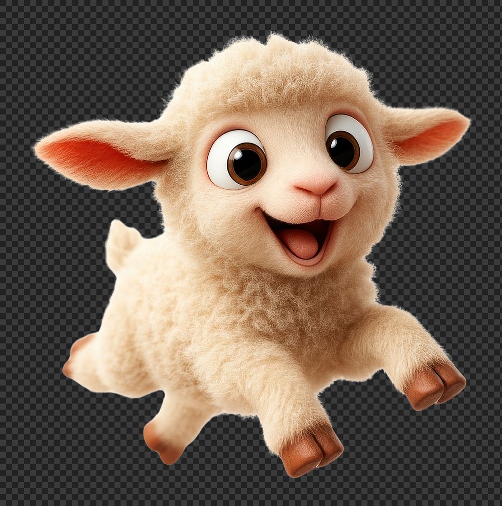 PNG Joyful animated lamb leaping | Free PNG - rawpixel