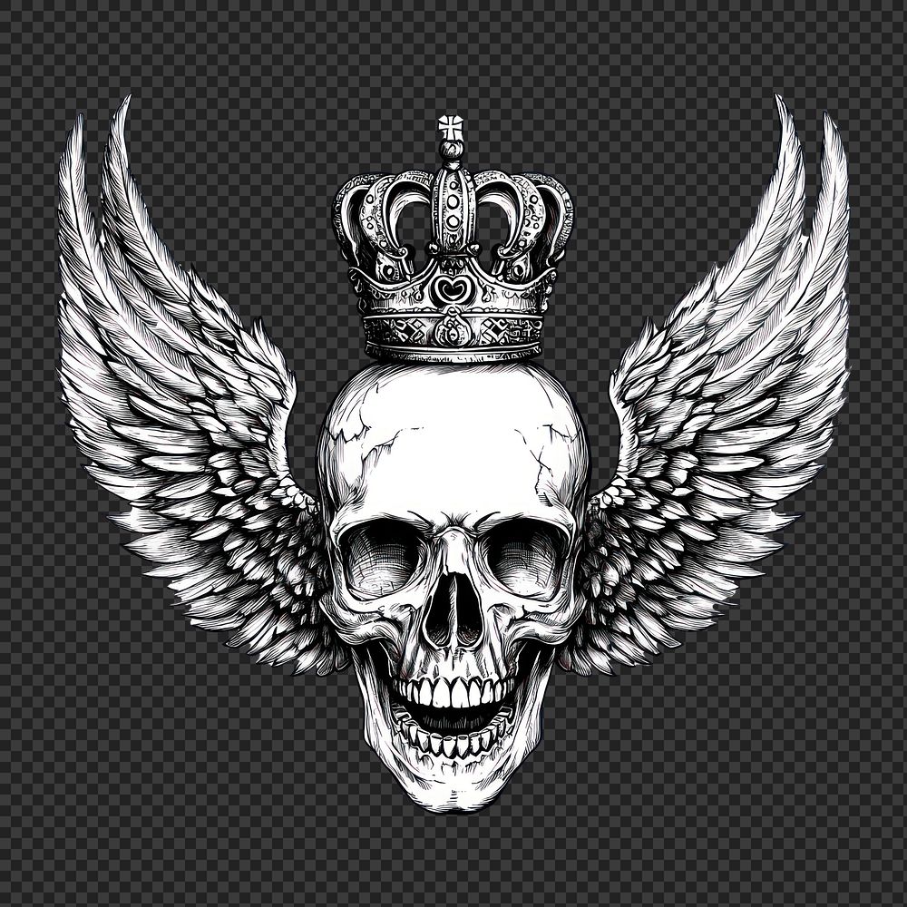 PNG Winged skull wearing crown | Free PNG - rawpixel