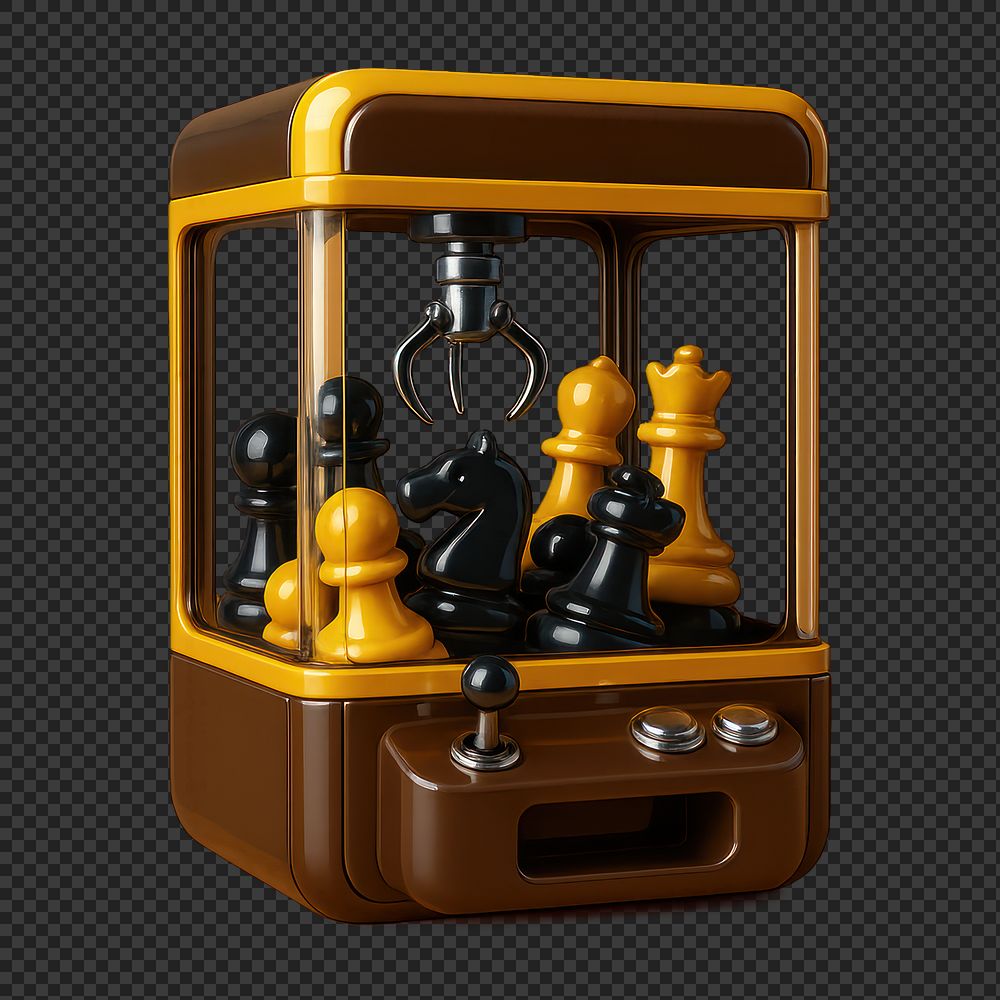 PNG Chess-themed claw machine illustration | Free PNG - rawpixel