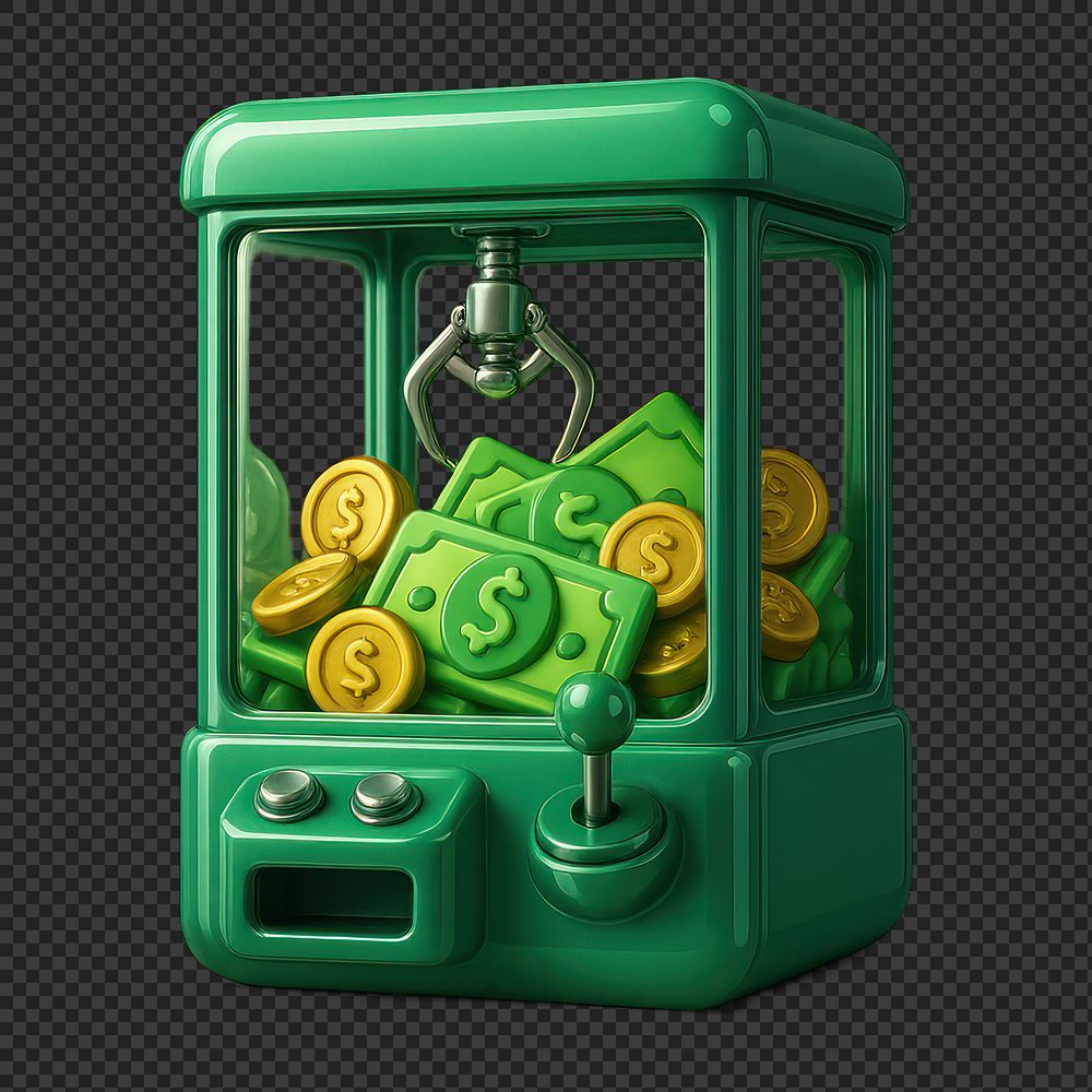 PNG Green claw machine money | Free PNG - rawpixel