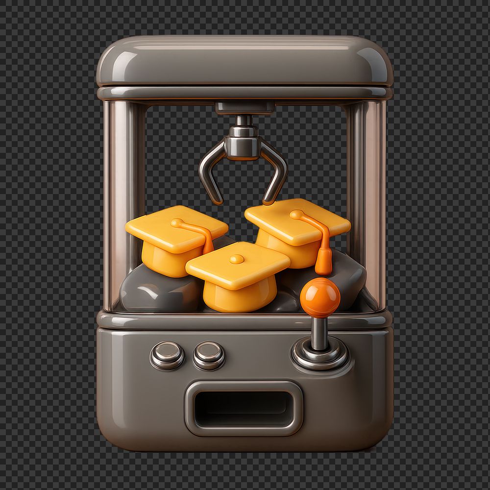 PNG Education-themed claw machine illustration | Free PNG - rawpixel