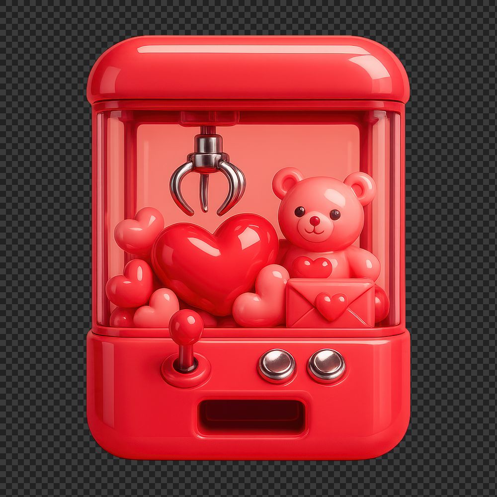 PNG Cute red claw machine | Free PNG - rawpixel