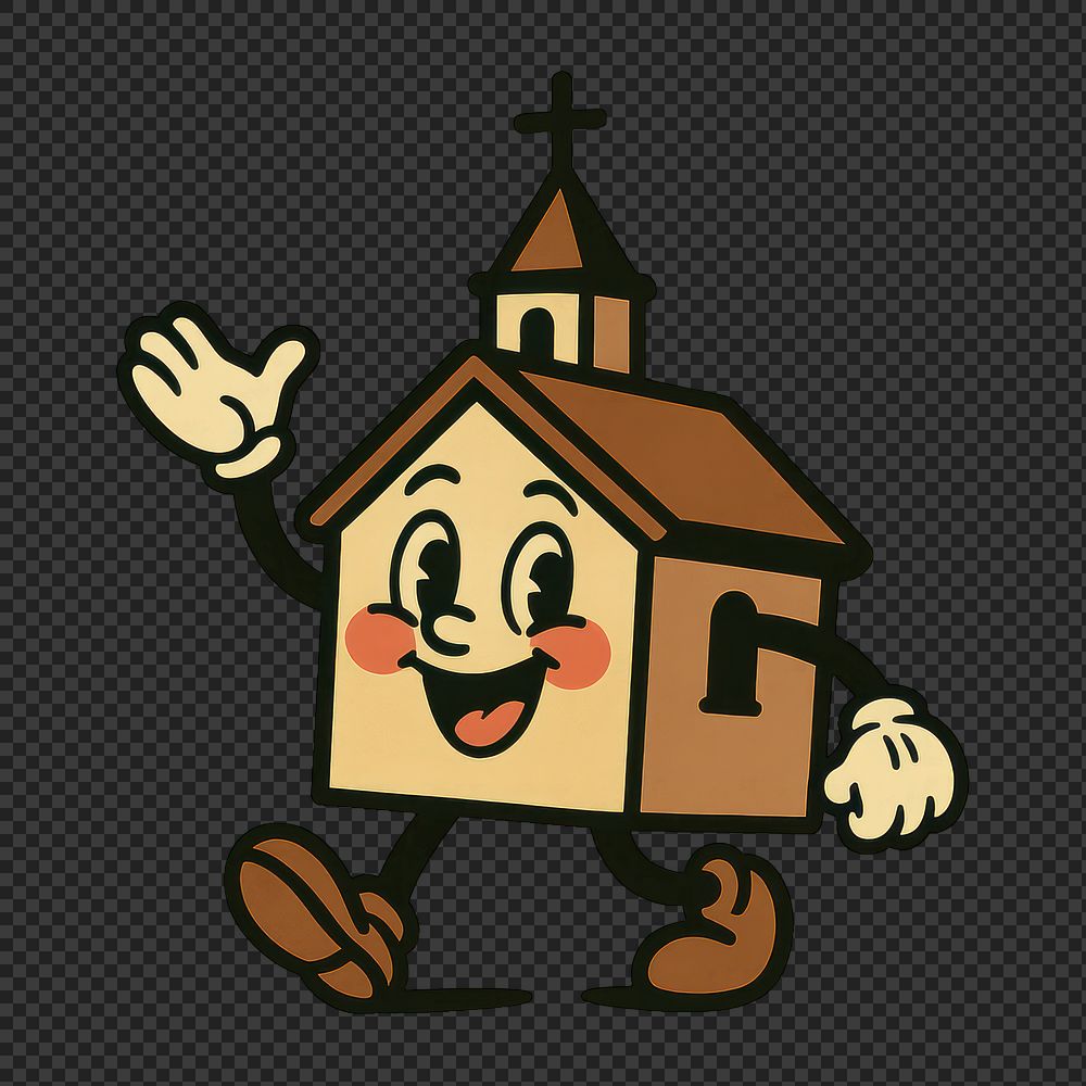 PNG Cheerful cartoon church character | Free PNG - rawpixel