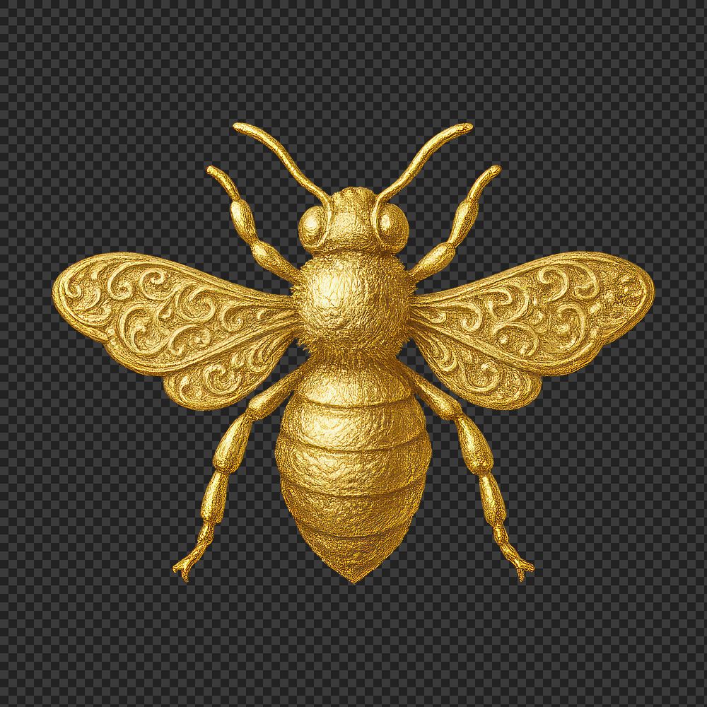 PNG Golden ornate bee illustration | Free PNG - rawpixel