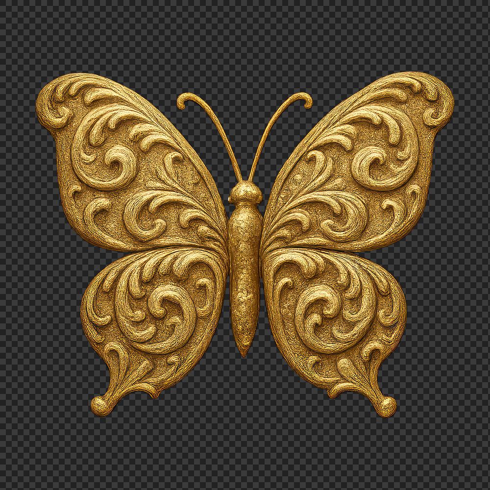 PNG Elegant golden butterfly design | Free PNG - rawpixel