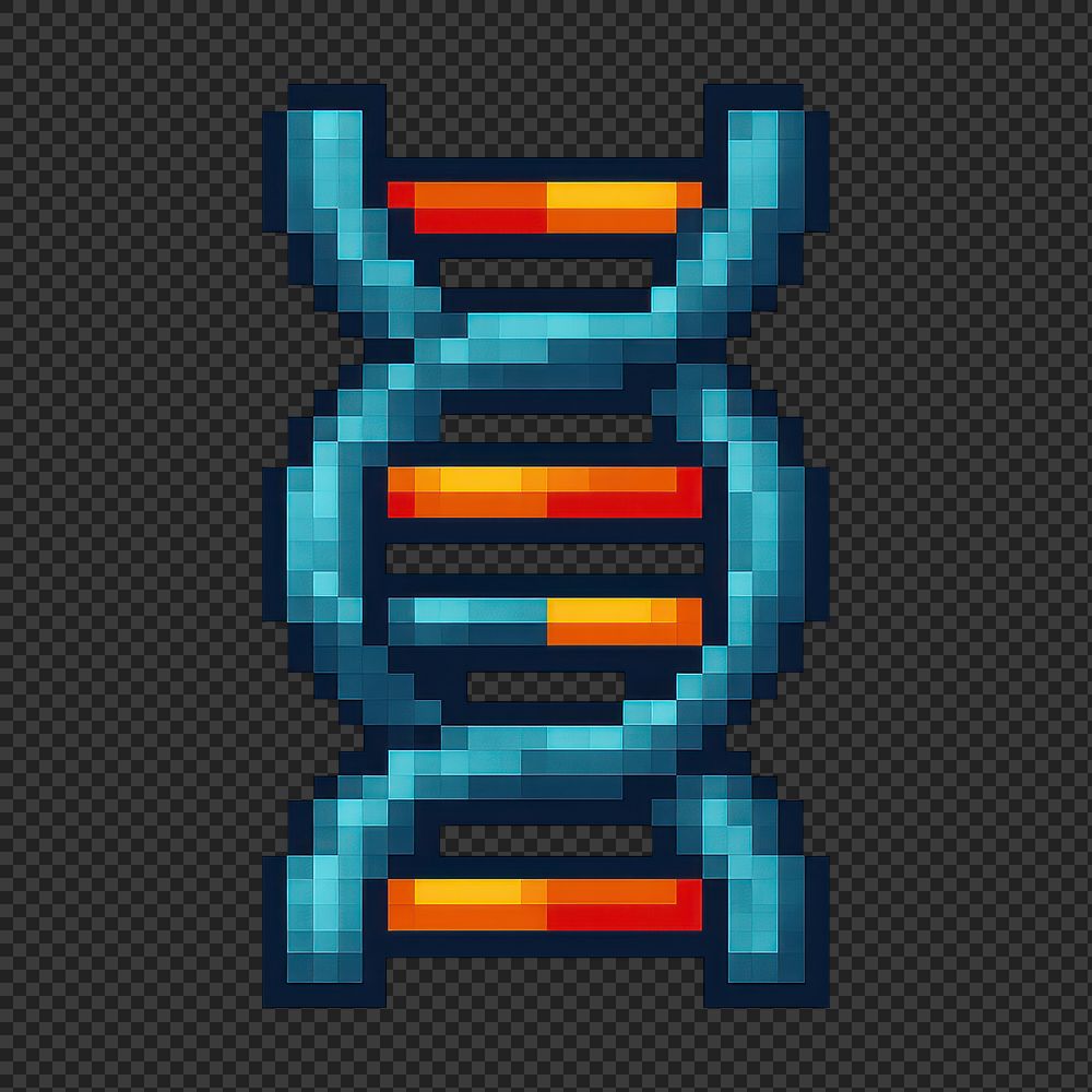PNG Pixelated DNA helix illustration | Free PNG - rawpixel