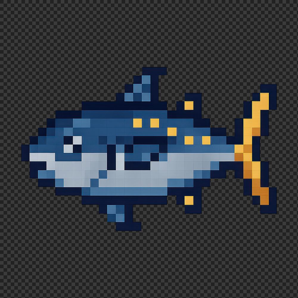 PNG Pixelated fish digital art | Free PNG - rawpixel